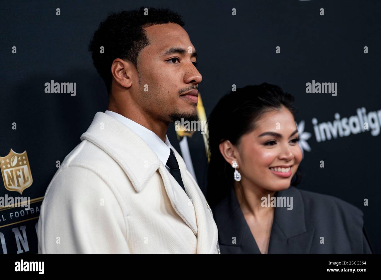 Minnesota Vikings safety Cam Bynum and wife Lalaine Bynum, arrive on ...
