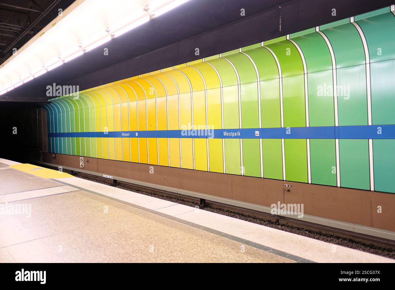 Westpark Station on the U6 line, part of the Munich U-Bahn (U-Bahn ...