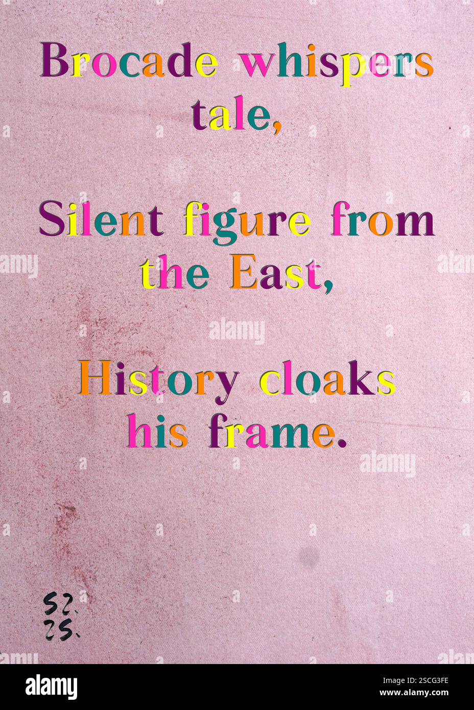 Brocade whispers tale, Silent figure from the East, History cloaks his ...