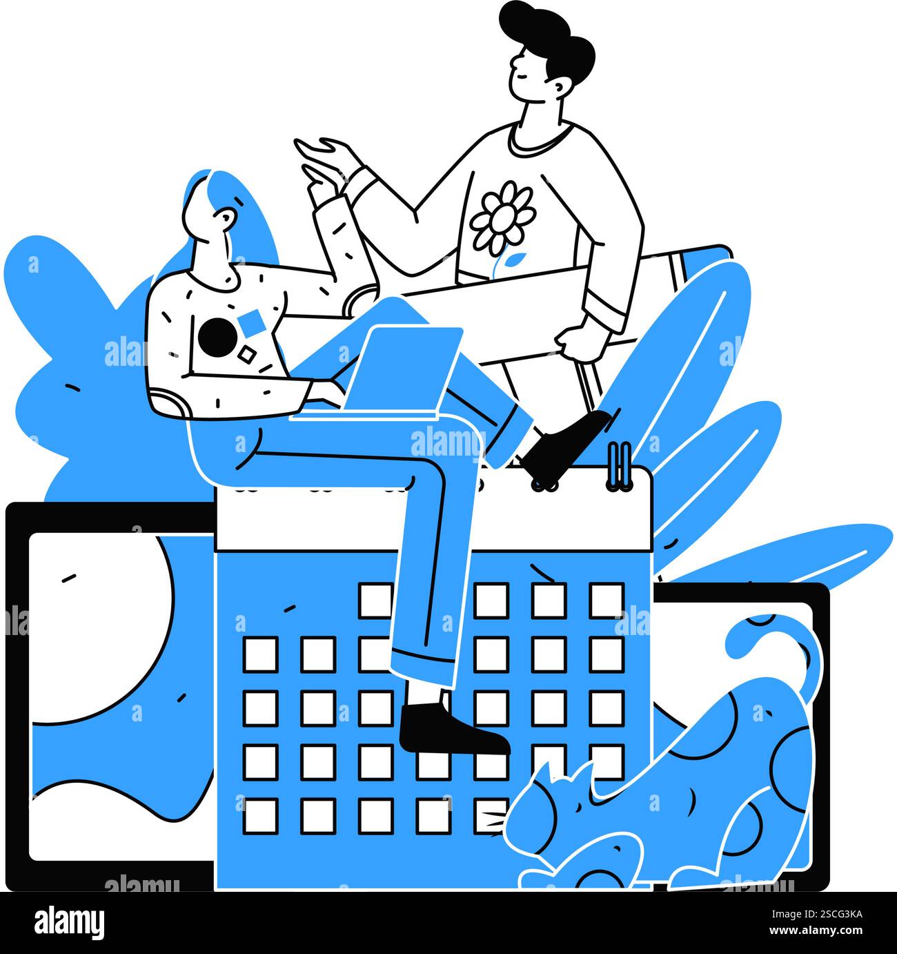 Home indoor character scene flat vector concept operation hand drawn ...