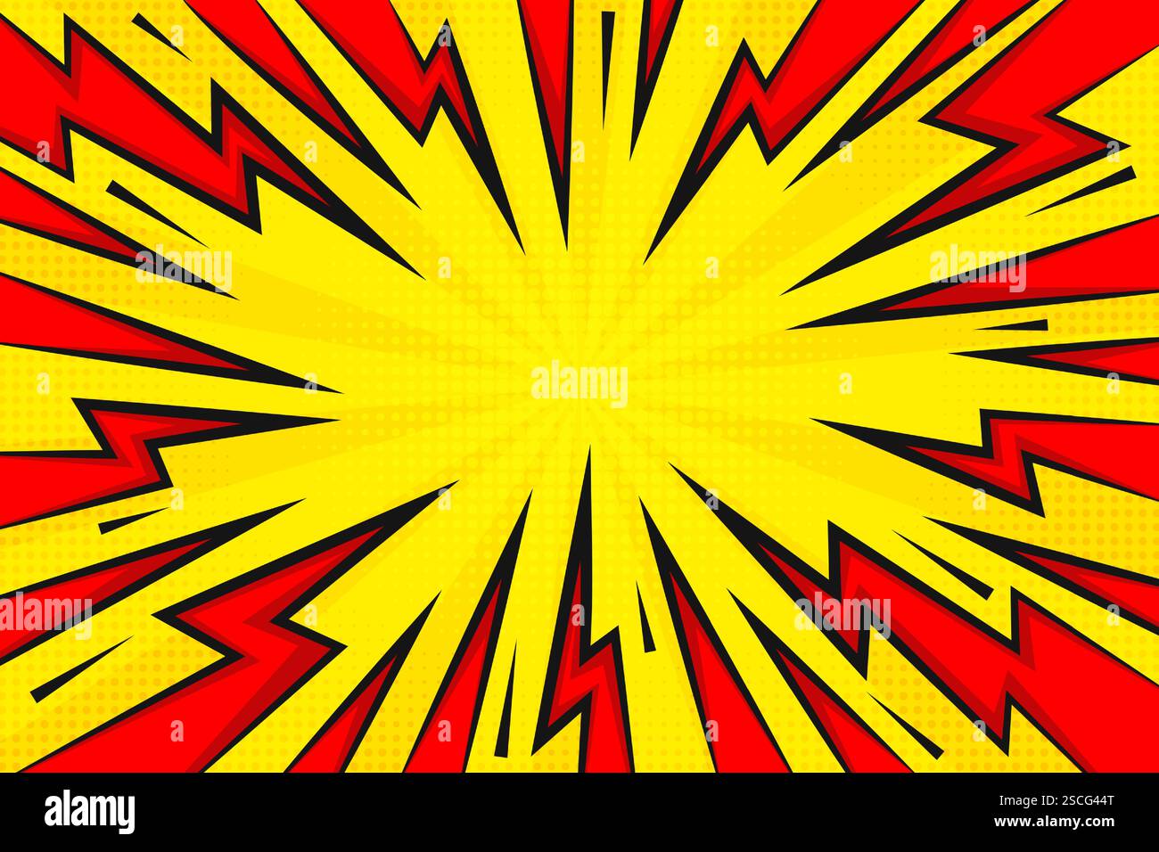 Lightning power cartoon vector background. Thunder bold abstract burst ...
