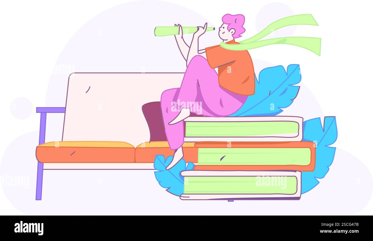 Home indoor character scene flat vector concept operation hand drawn ...