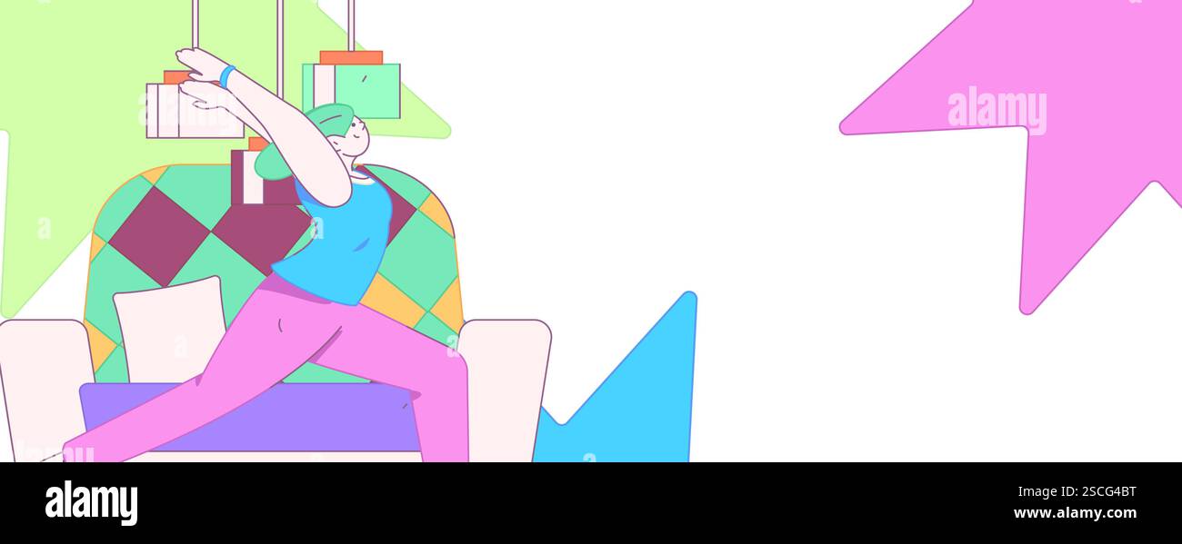 Home indoor character scene flat vector concept operation hand drawn ...