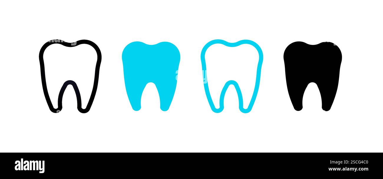 Minimalistic Tooth Icons for Dental Care, Oral Hygiene, and Dentistry ...