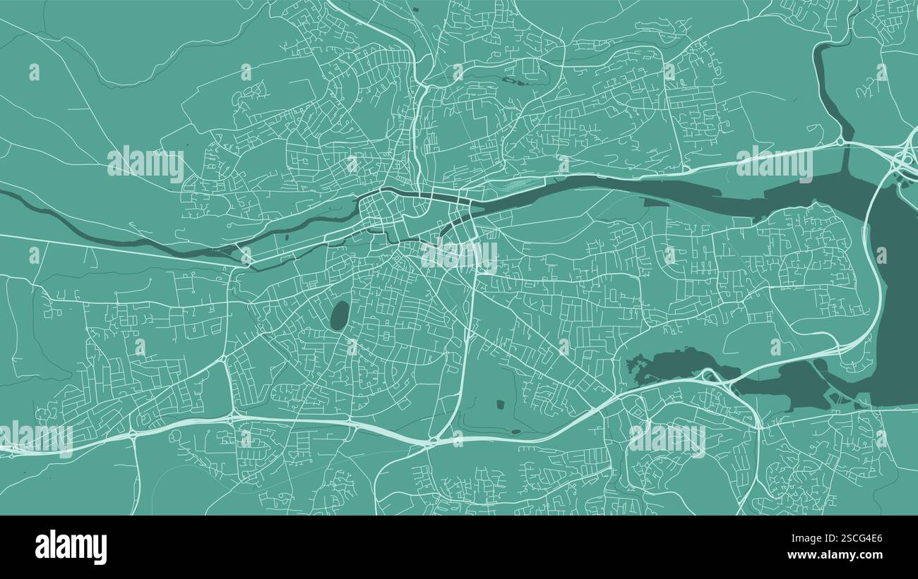 Green Cork map, Ireland. Vector city streetmap, municipal area Stock ...