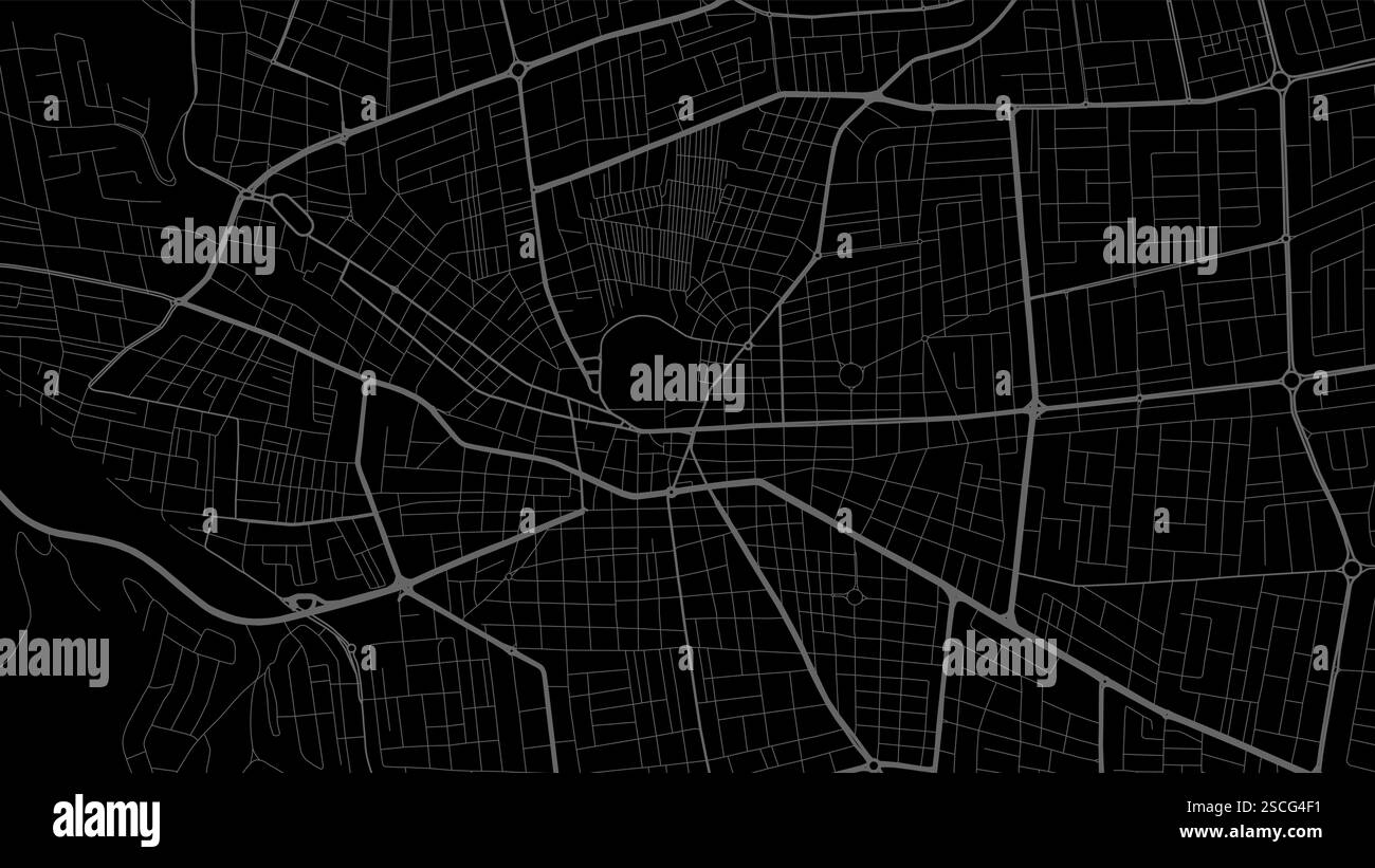 Map of Irbid, Jordan. Detailed city vector map, metropolitan area ...
