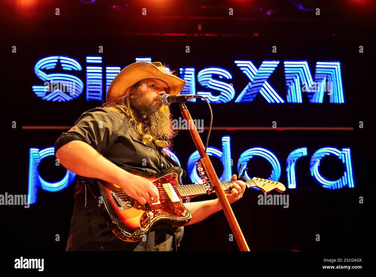 Chris Stapleton performs during an exlcusive concert for SiriusXM and ...
