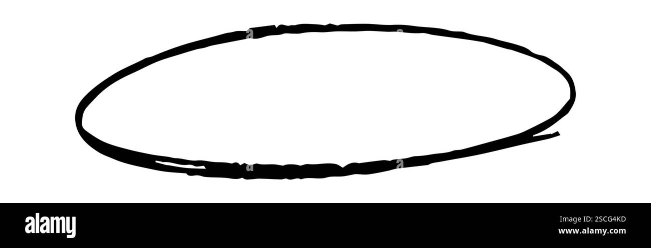 Doodle oval frame. Hand drawn circle pencil sketch. Vector scribble ...