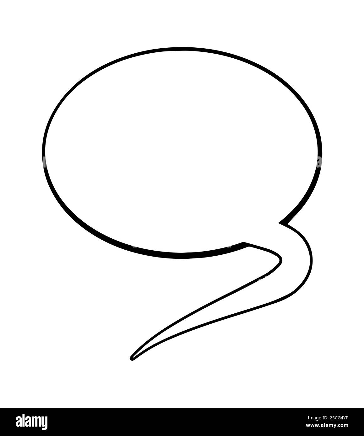 Hand-Drawn Speech Bubble Outline for Comics, Messages, Chat, and Social ...