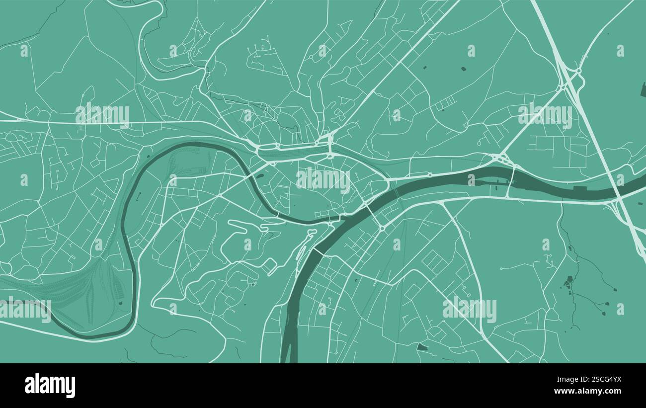 Green Leuven map, Belgium. Vector city streetmap, municipal area Stock ...