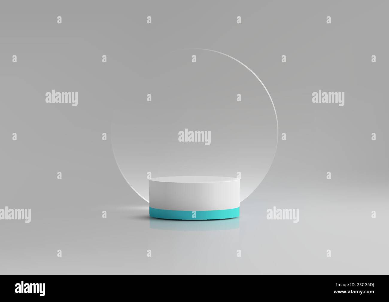 Minimalist 3d podium featuring a white cylindrical base and turquoise ...