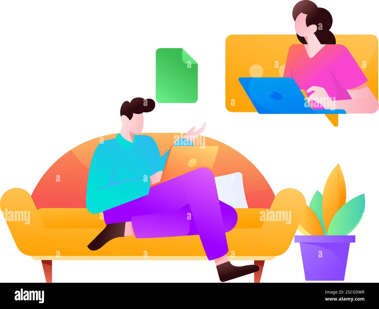 Home indoor character scene flat vector concept operation hand drawn ...