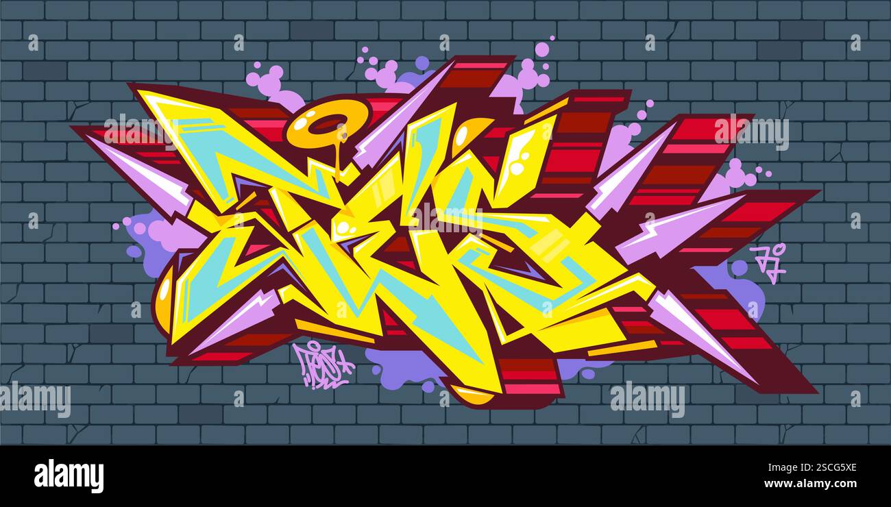 Cool Urban Hip Hop Abstract Word Tes Graffiti Style Font Lettering ...