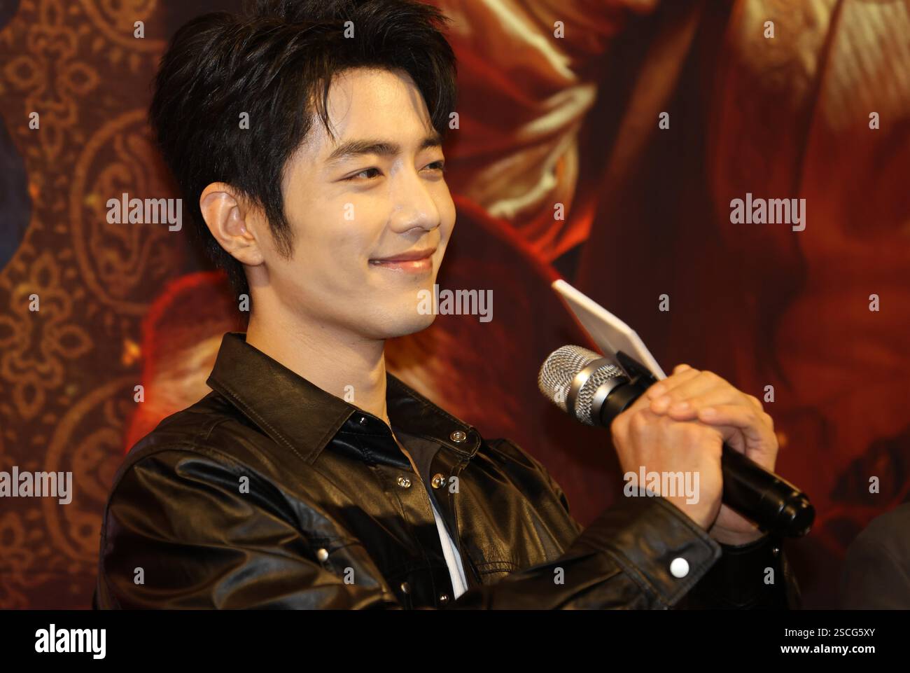 Chinese actor and singer Xiao Zhan attends an activity in Wuhan City ...