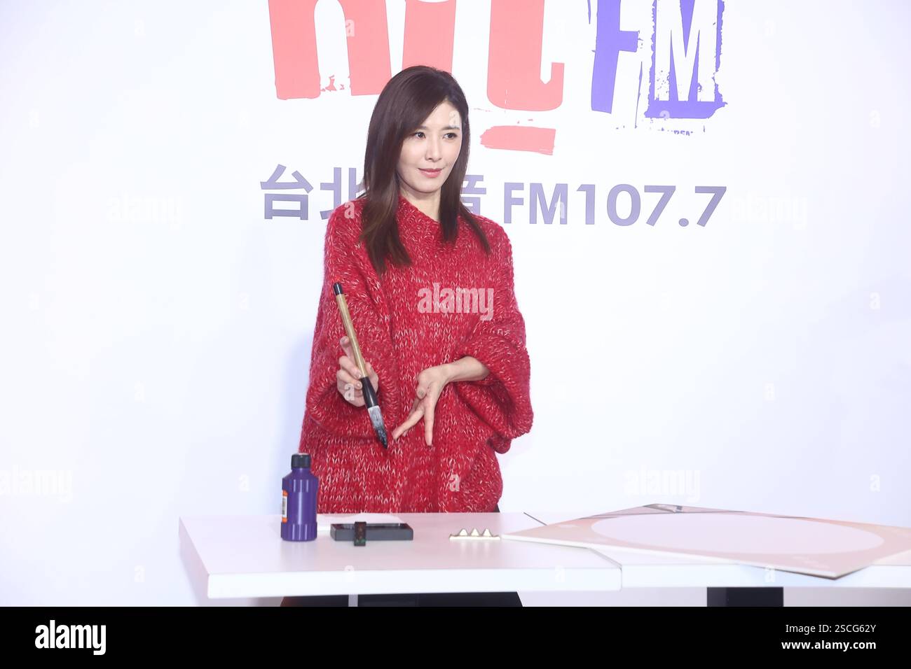 Taiwanese singer and actress Tarcy Su attends an activity in Taipei ...