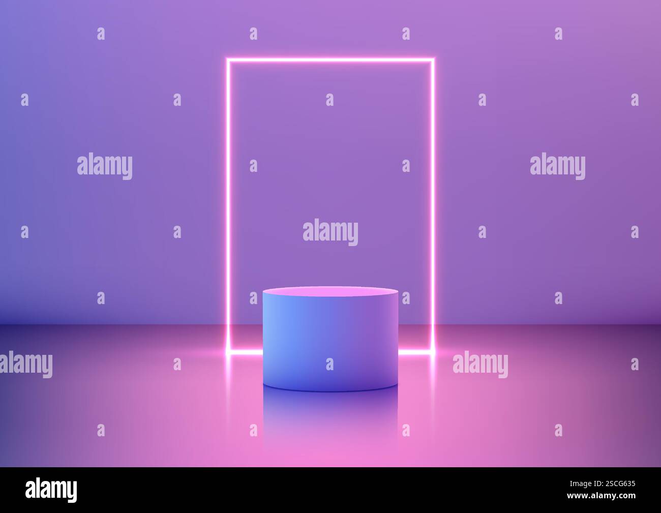 modern 3d cylindrical platform in light purple stands against a vibrant ...