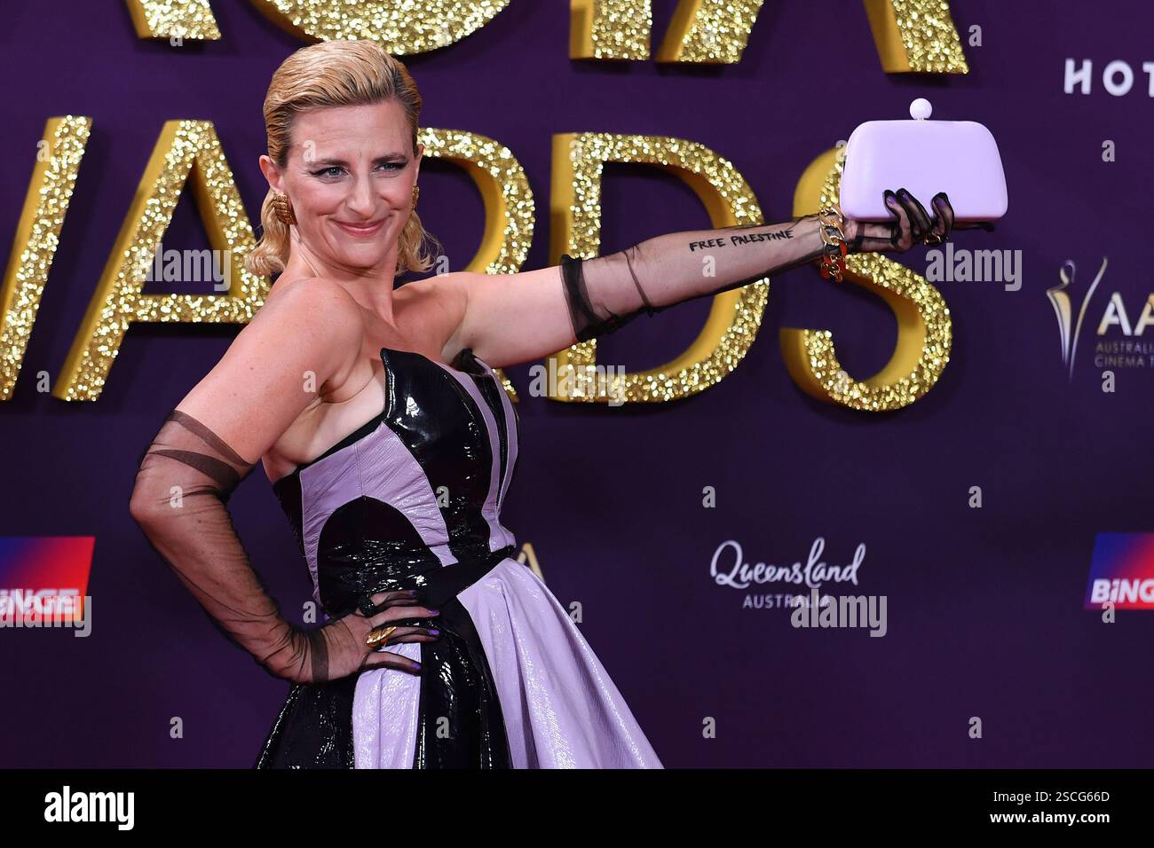 Felicity Ward poses for a photograph on the red carpet during the ...