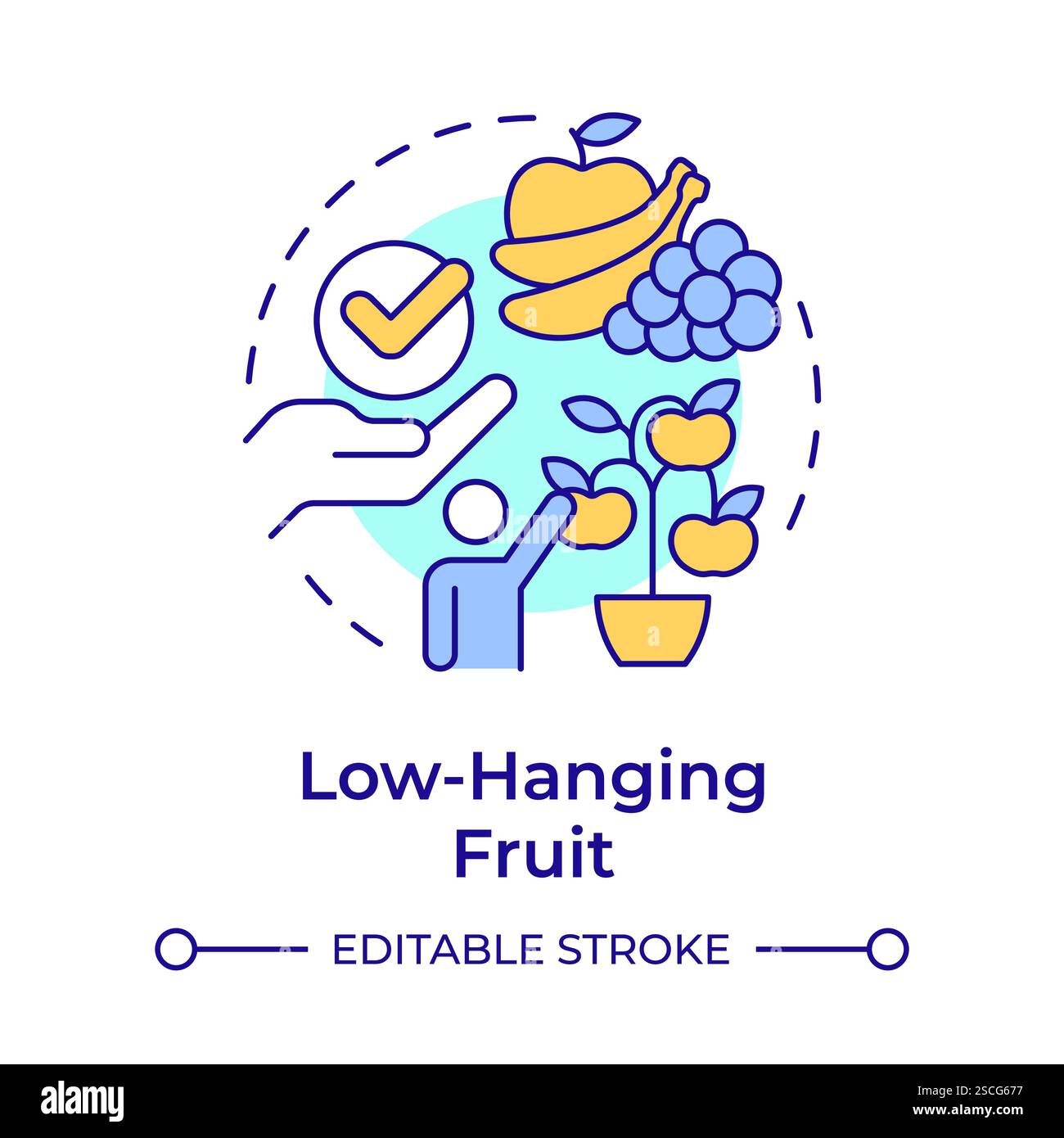 Low-hanging fruit multi color concept icon Stock Vector Image & Art - Alamy