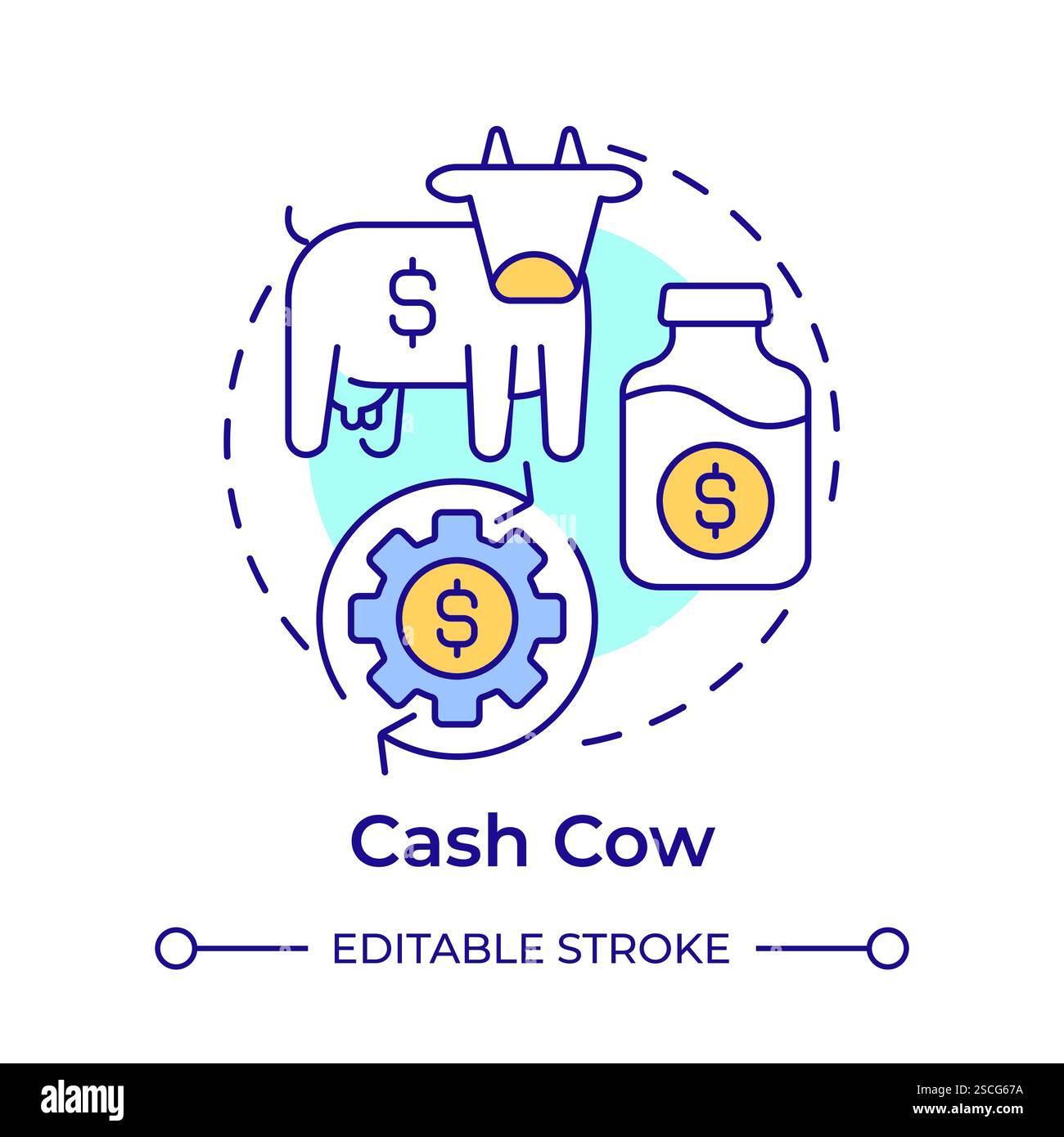 Cash cow multi color concept icon Stock Vector Image & Art - Alamy