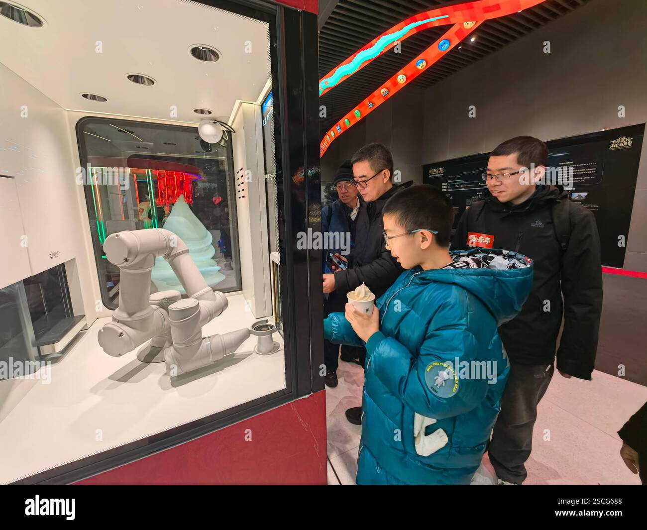 People visit an AI-themed technology temple fair in Beijing, China, 31 ...