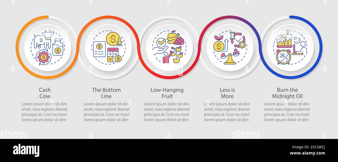 Financial management infographics circles sequence Stock Vector Image & Art - Alamy