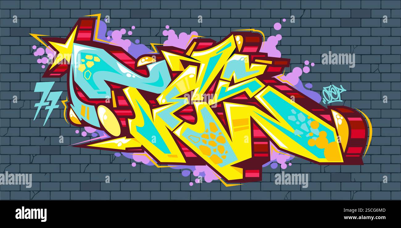 Street Art Hip Hop Abstract Word Tes Graffiti Style Font Lettering ...
