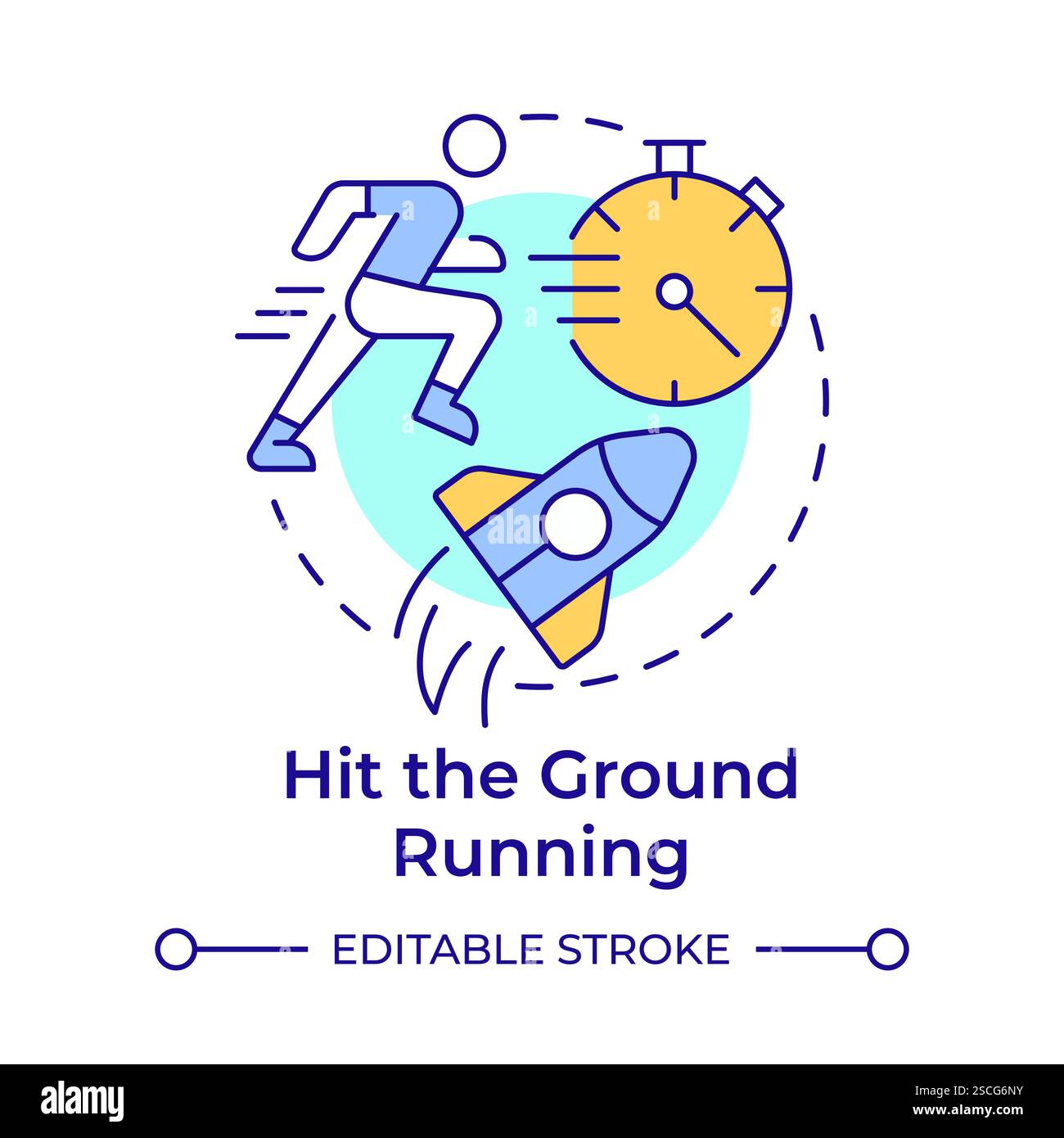 Hit ground running multi color concept icon Stock Vector Image & Art ...