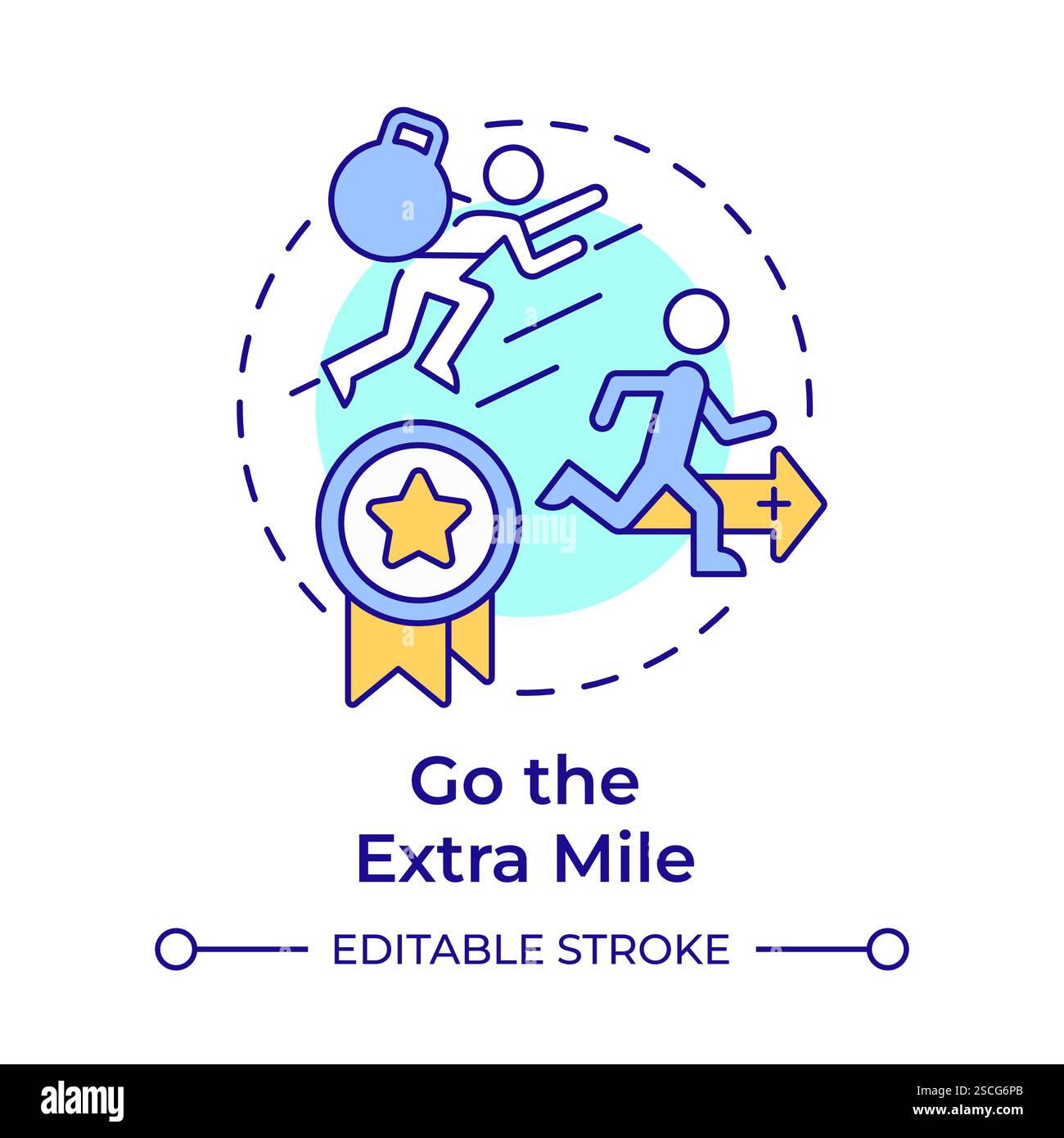 Go extra mile multi color concept icon Stock Vector Image & Art - Alamy