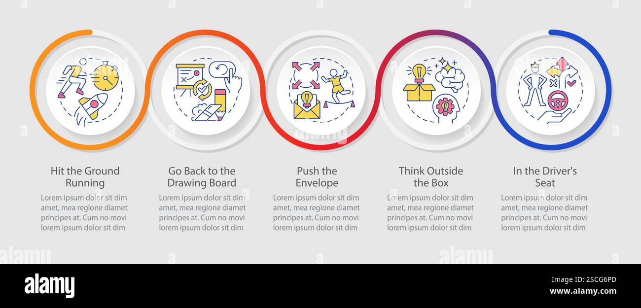 Business planning infographics circles sequence Stock Vector Image & Art - Alamy