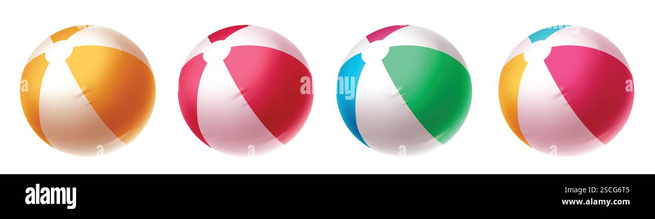 Summer beach ball clipart set. Inflatable beach ball clip art ...