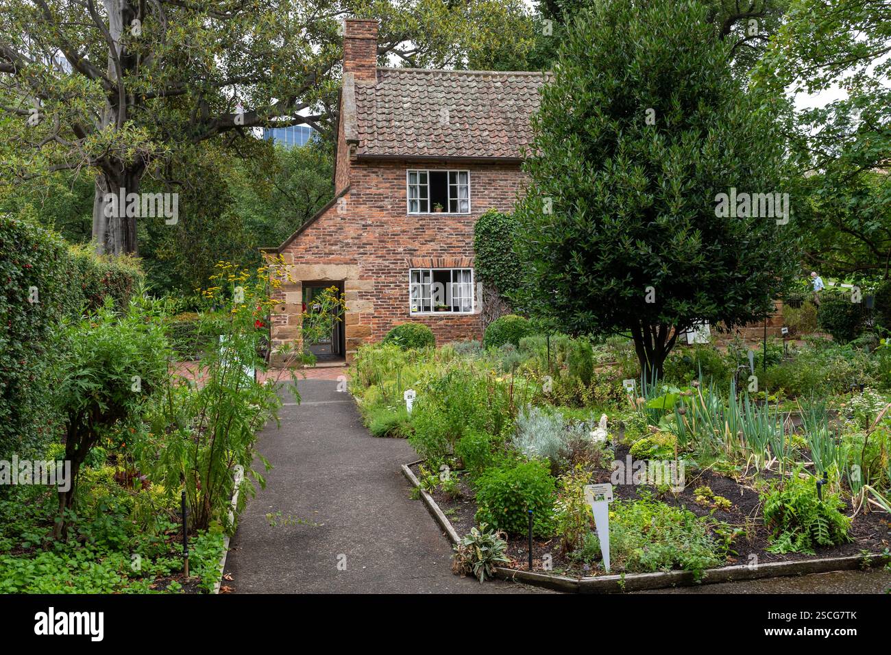 The vegetable garden and herb garden of historic Cook's Cottage ...