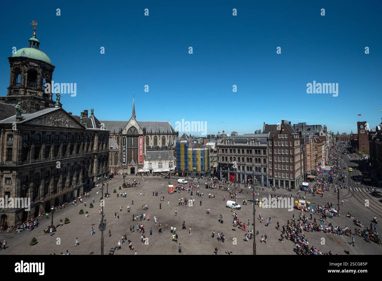 Aerial View of Dam Square in Amsterdam - Netherlands Stock Photo - Alamy