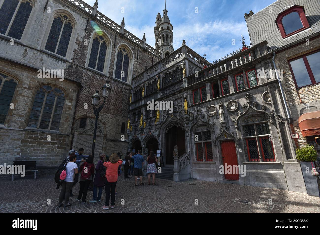 Tourists Visiting the Basilica of the Holy Blood in Burg Square ...