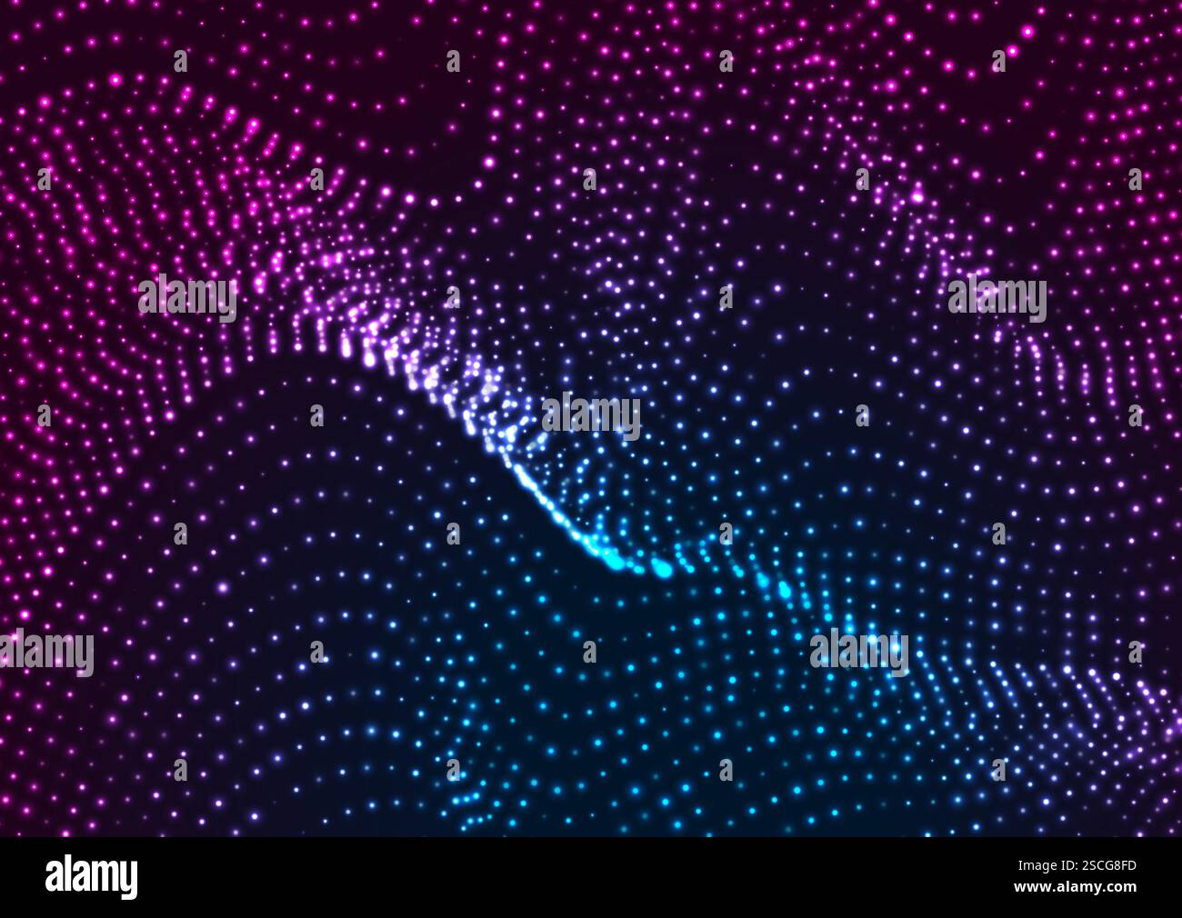 Blue violet neon futuristic dotted wavy lines abstract technology ...