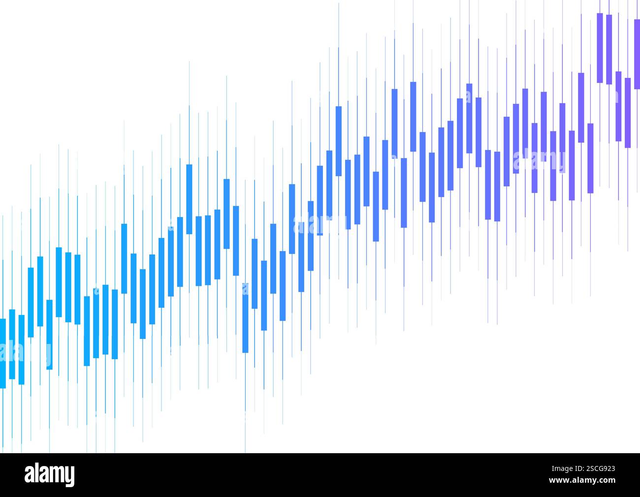 Abstract blue violet growing financial linear graph chart background ...