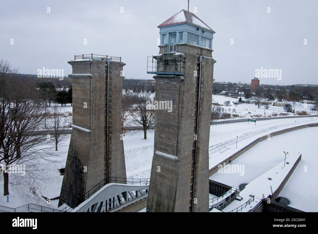 Peterborough Canada - 4 January 2025 - Peterborough Lift Lock is a boat ...