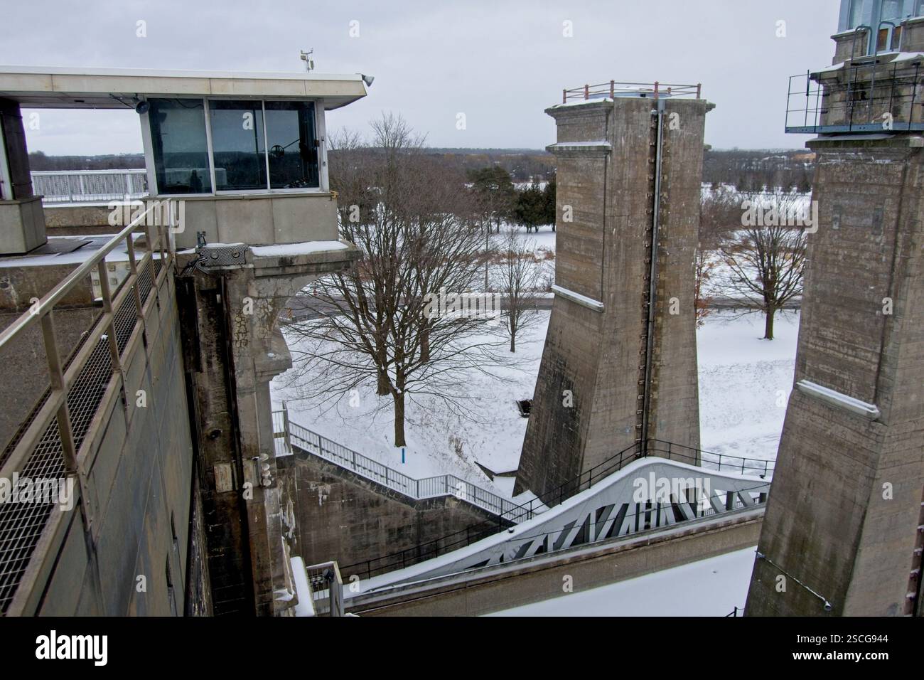 Peterborough Canada - 4 January 2025 - Peterborough Lift Lock is a boat ...