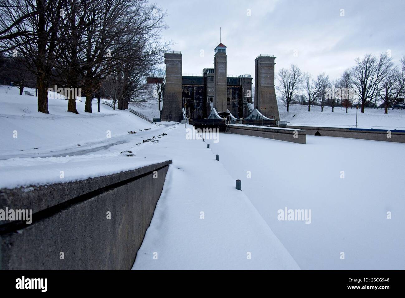 Peterborough Canada - 4 January 2025 - Peterborough Lift Lock is a boat ...