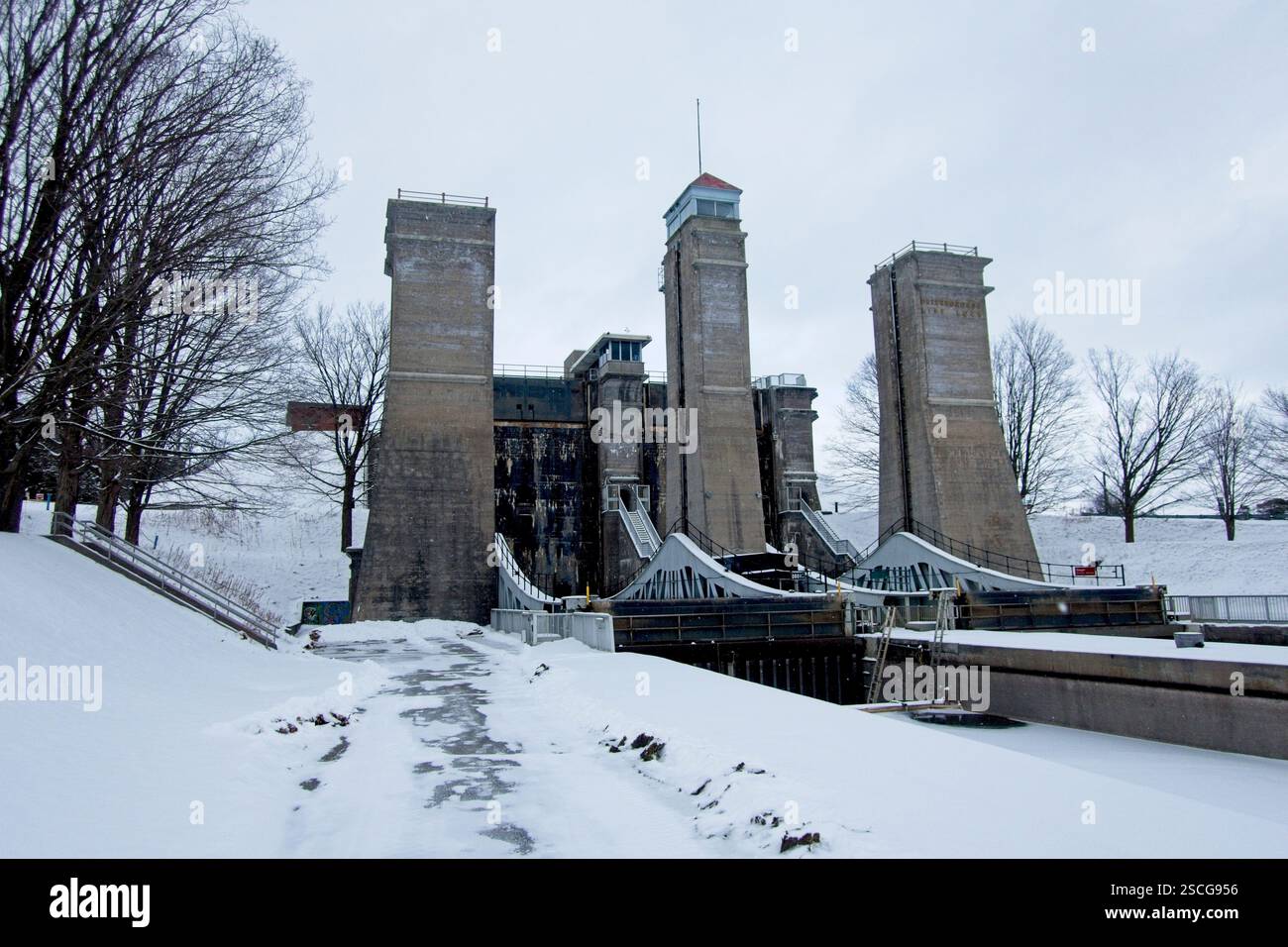 Peterborough Canada - 4 January 2025 - Peterborough Lift Lock is a boat ...