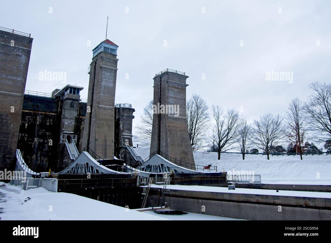 Peterborough Canada - 4 January 2025 - Peterborough Lift Lock is a boat ...
