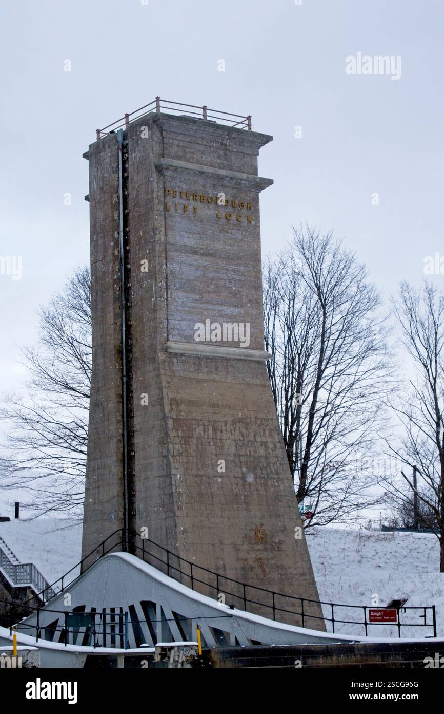 Peterborough Canada - 4 January 2025 - Peterborough Lift Lock is a boat ...