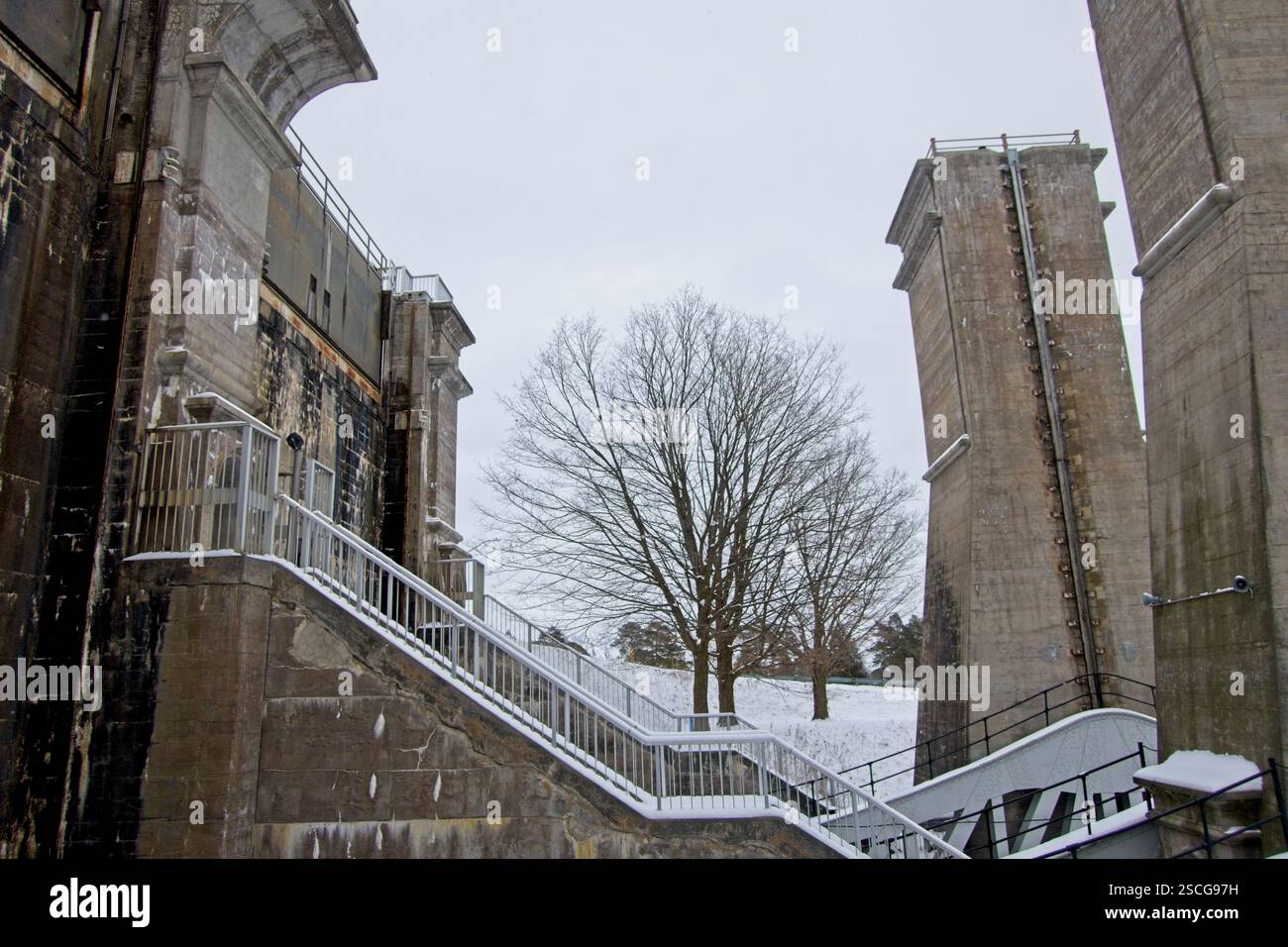 Peterborough Canada - 4 January 2025 - Peterborough Lift Lock is a boat ...