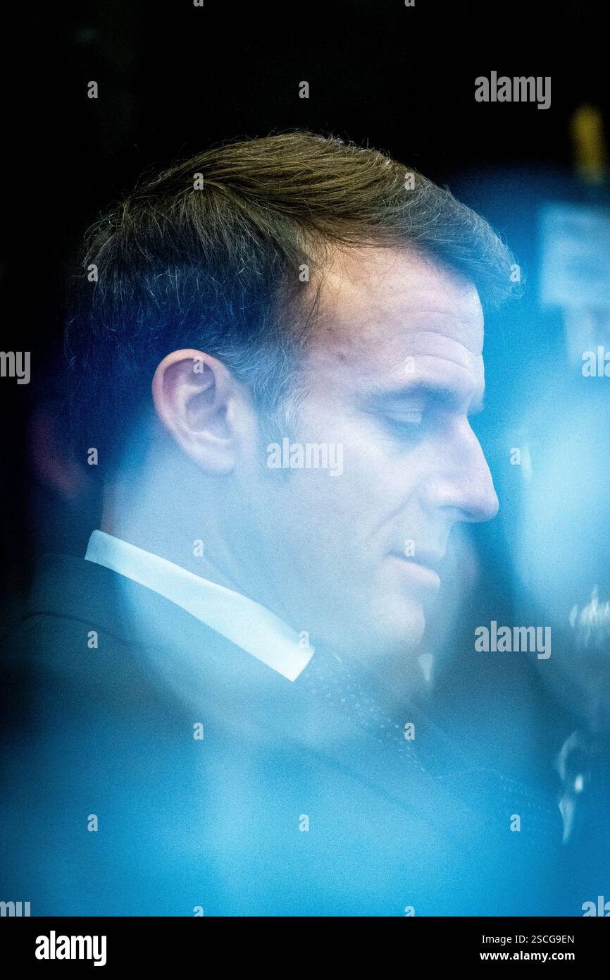 President of France Emmanuel Macron at the EU leaders retreat informal ...
