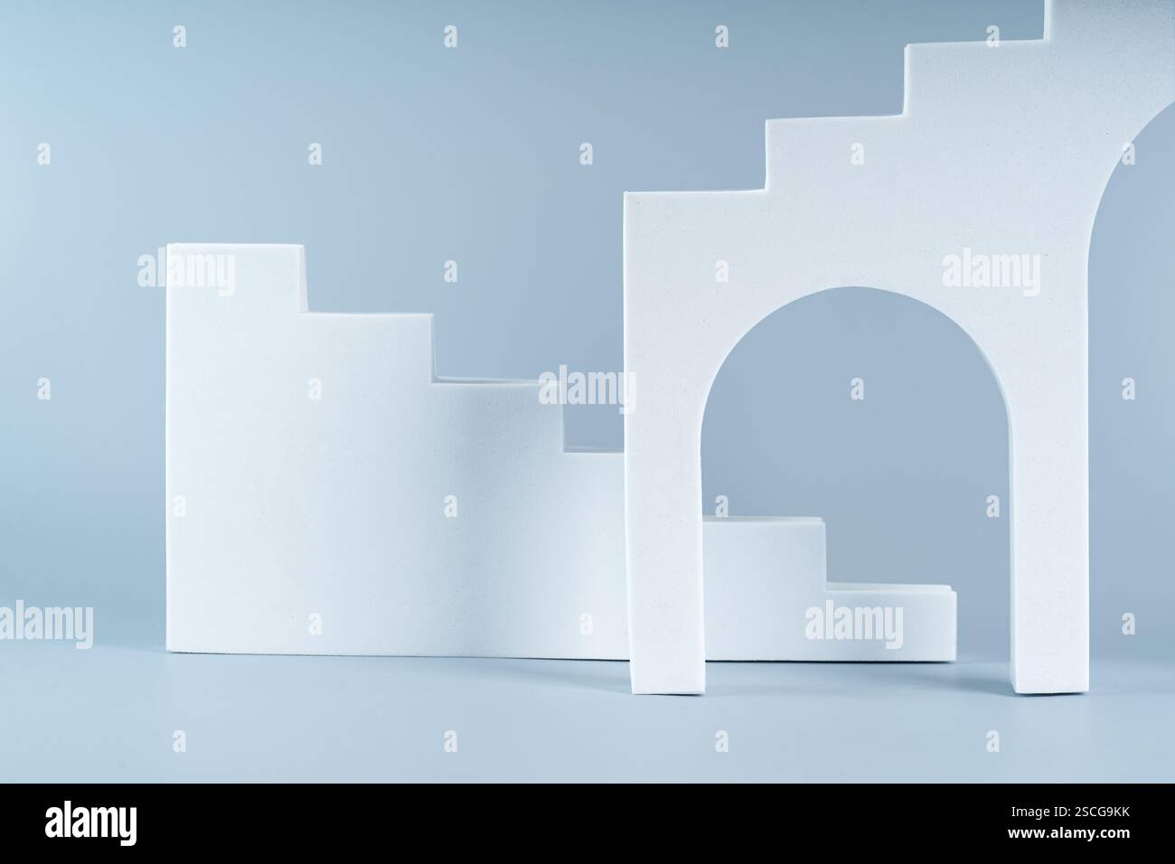 White concrete podiums presentation marketing product Stock Photo - Alamy
