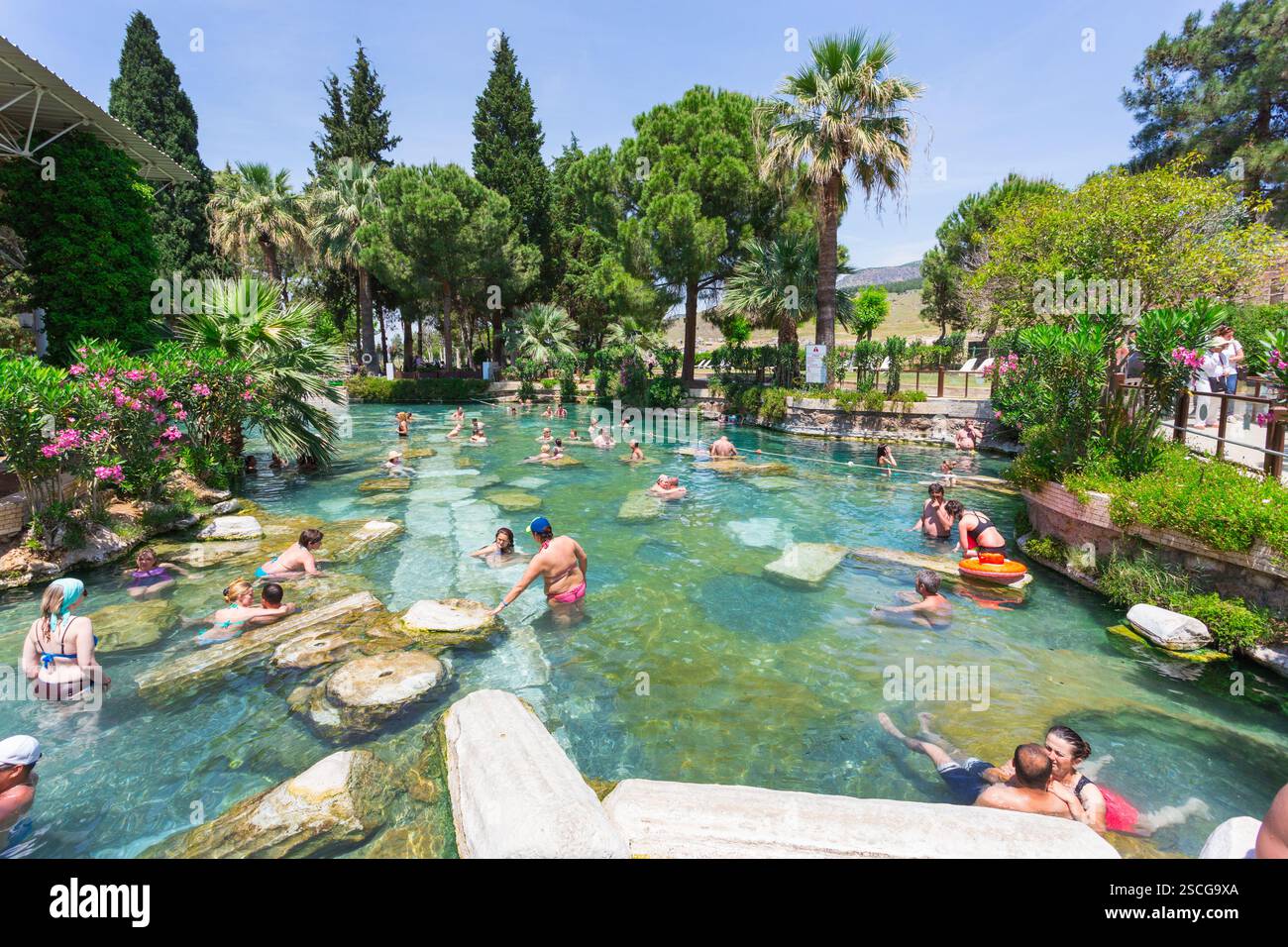 Pamukkale, Turkey - 21 MAY 2017 - Thermal pool Cleopatra in Pamukkale ...