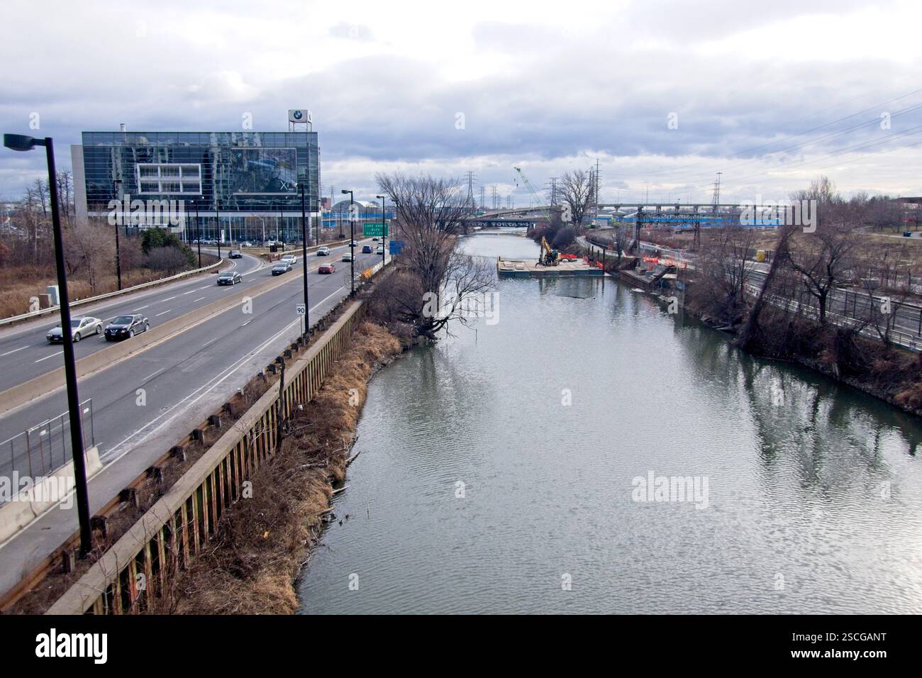 Toronto Canada - 5 January 2025 - Traffic on Don Valley Parkway next to ...