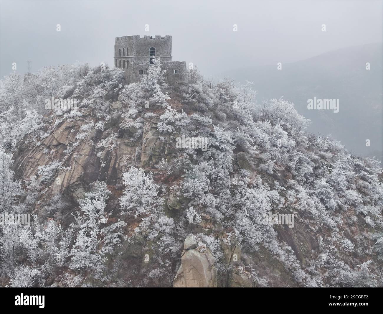 Aerial photo shows the rime scenery in Rizhao City, east China's ...