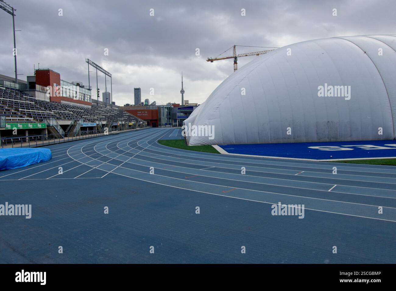 Toronto Canada - 7 January 2025 - Inflatable sport hall and track and ...