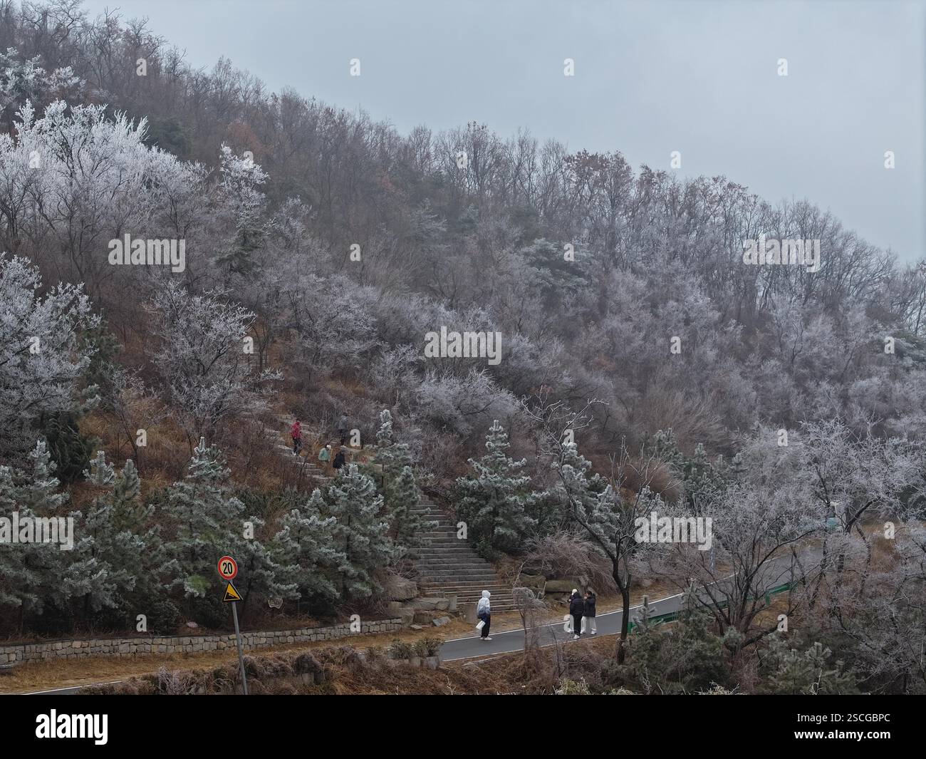 Aerial photo shows the rime scenery in Rizhao City, east China's ...