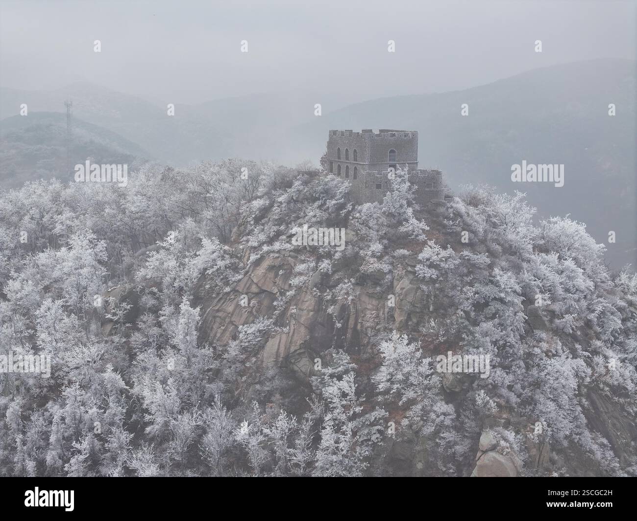 Aerial photo shows the rime scenery in Rizhao City, east China's ...